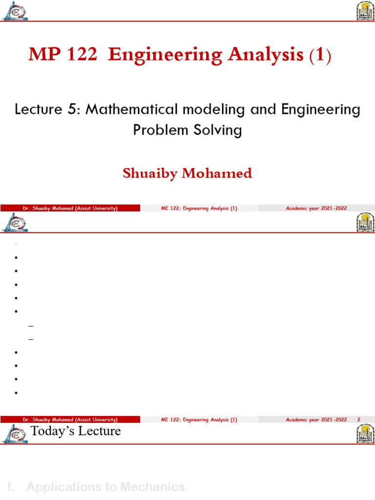Lecture 5 Mathematical Modeling and Engineering Problem Solving | PDF | Series And Parallel ...