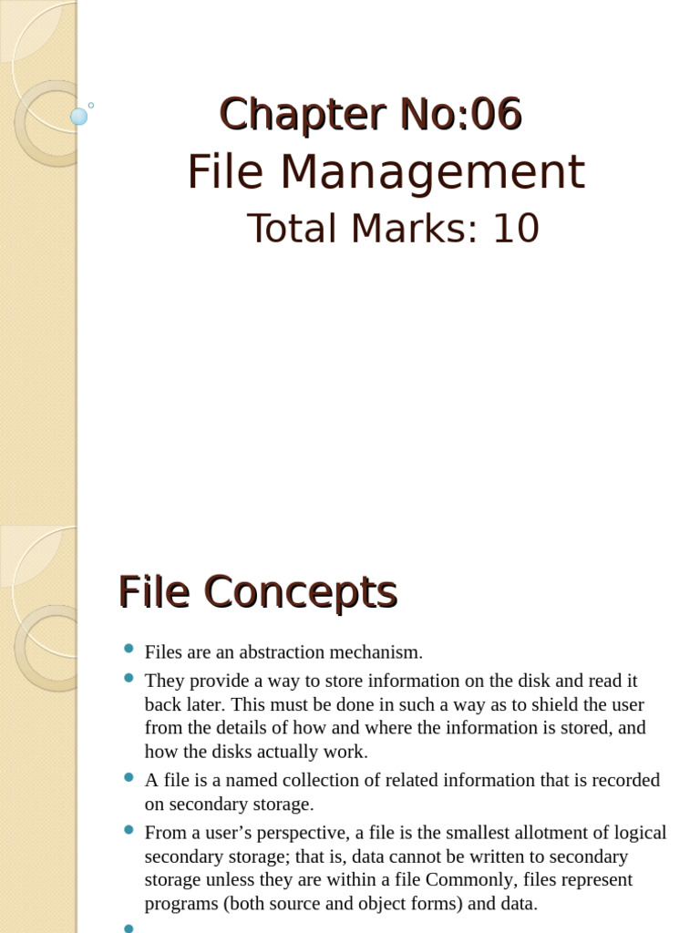 Chapter No 6 File Management | PDF | Computer File | Pointer (Computer Programming)