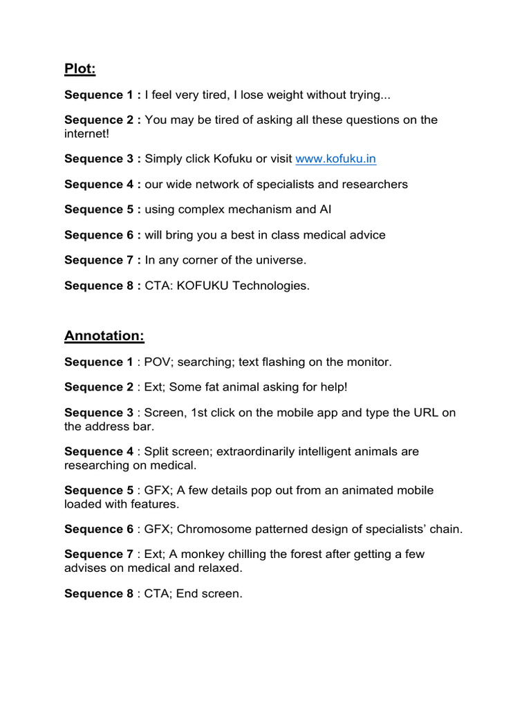 Kofuku- Storyboard Plot and Annotations | PDF