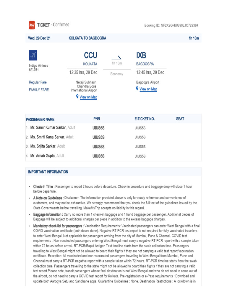 ETicket NF2X2GHUG90LJC729384 | PDF | Identity Document | Biological Globalization