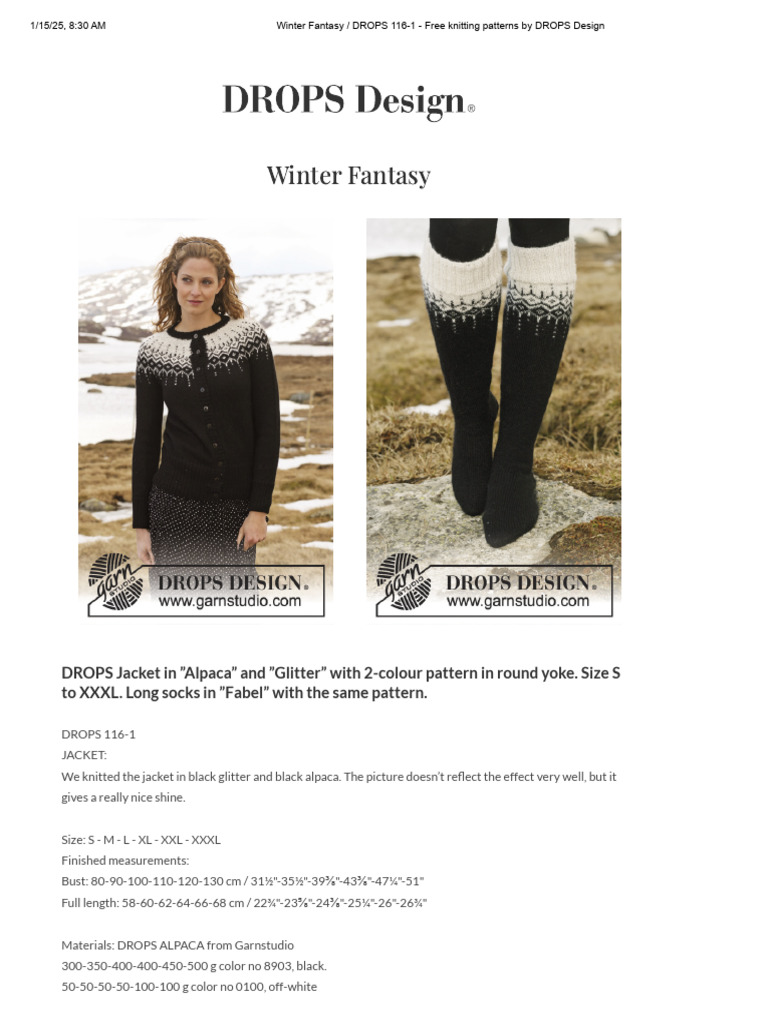 Winter Fantasy - DROPS 116-1 - Free Knitting Patterns by DROPS Design ...