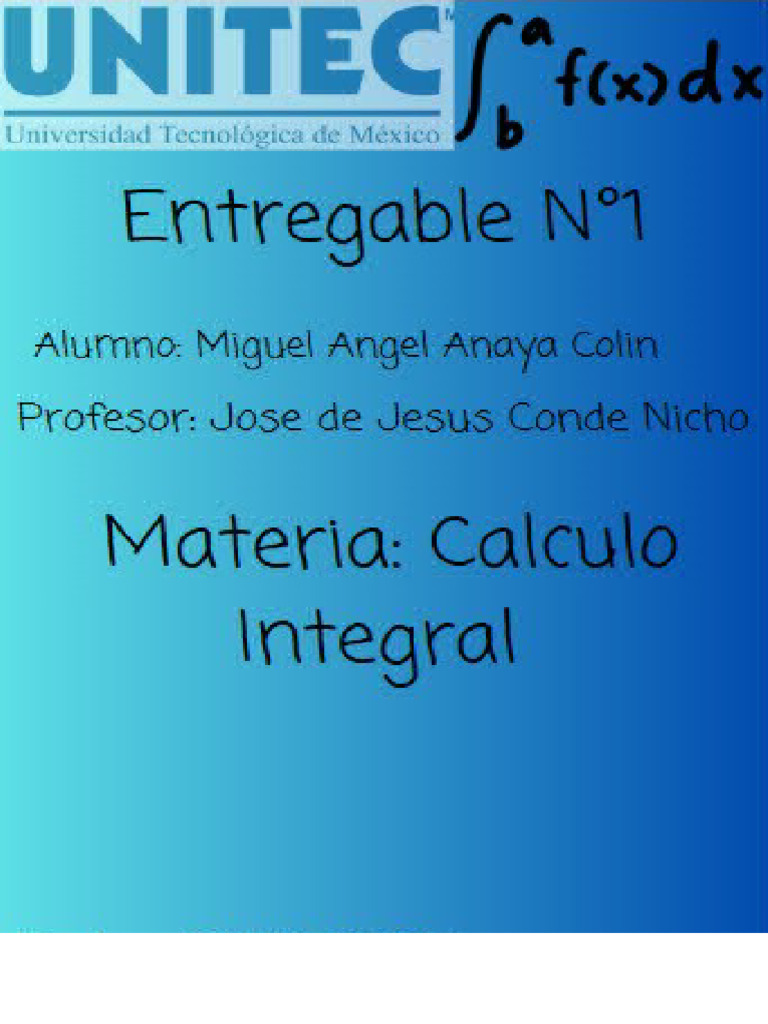 Entregable N°1 Calculo Integral Miguel | PDF