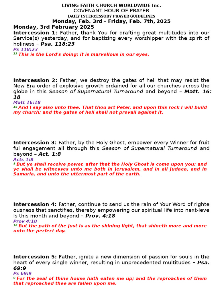 Daily Intercessory Prayer Guide 2025 | PDF | Abrahamic Religions ...