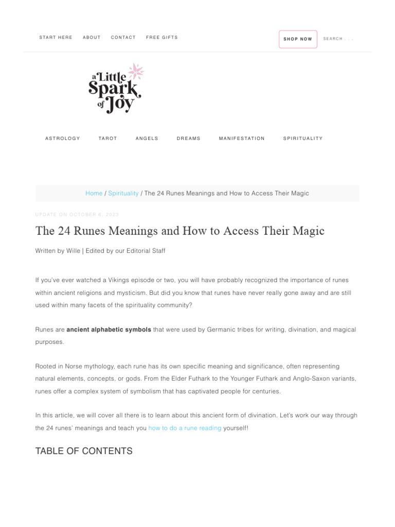 The 24 Runes Meanings and How to Access Their Magic | PDF | Western ...