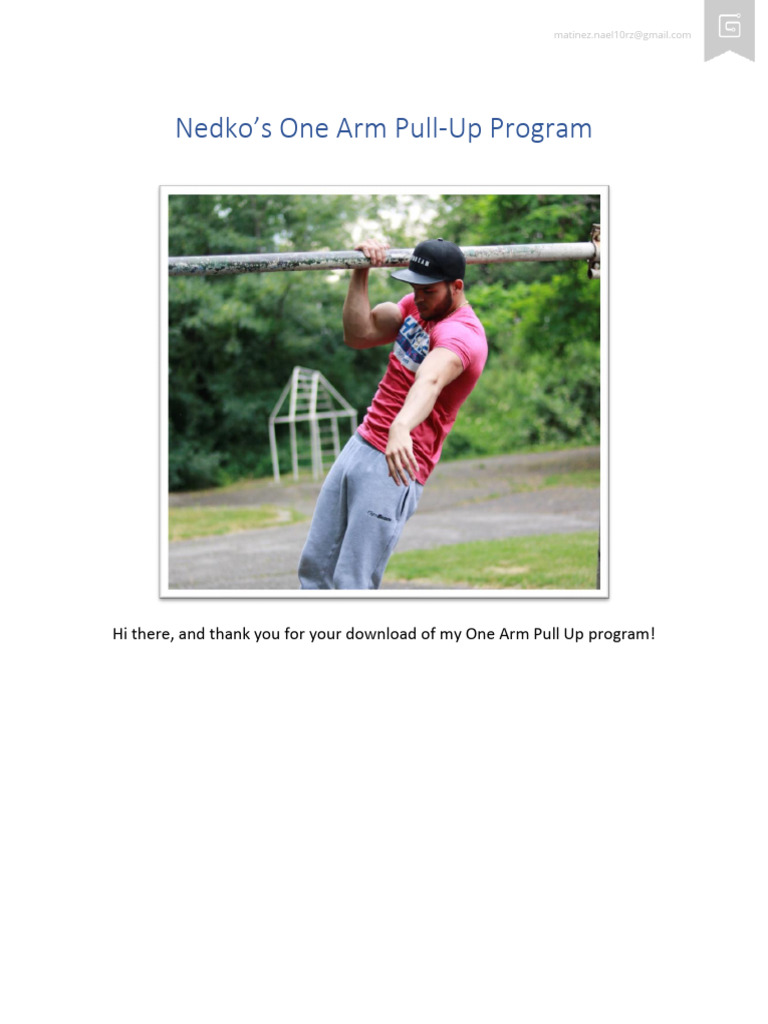 Nedko One Arm Pull Up Program | PDF