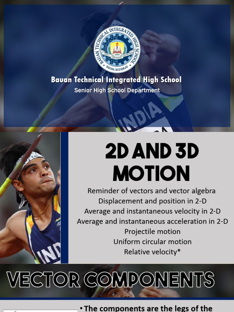 1st SEM GP1 Kinematics 2 2D and 3D Motion | PDF | Acceleration | Velocity