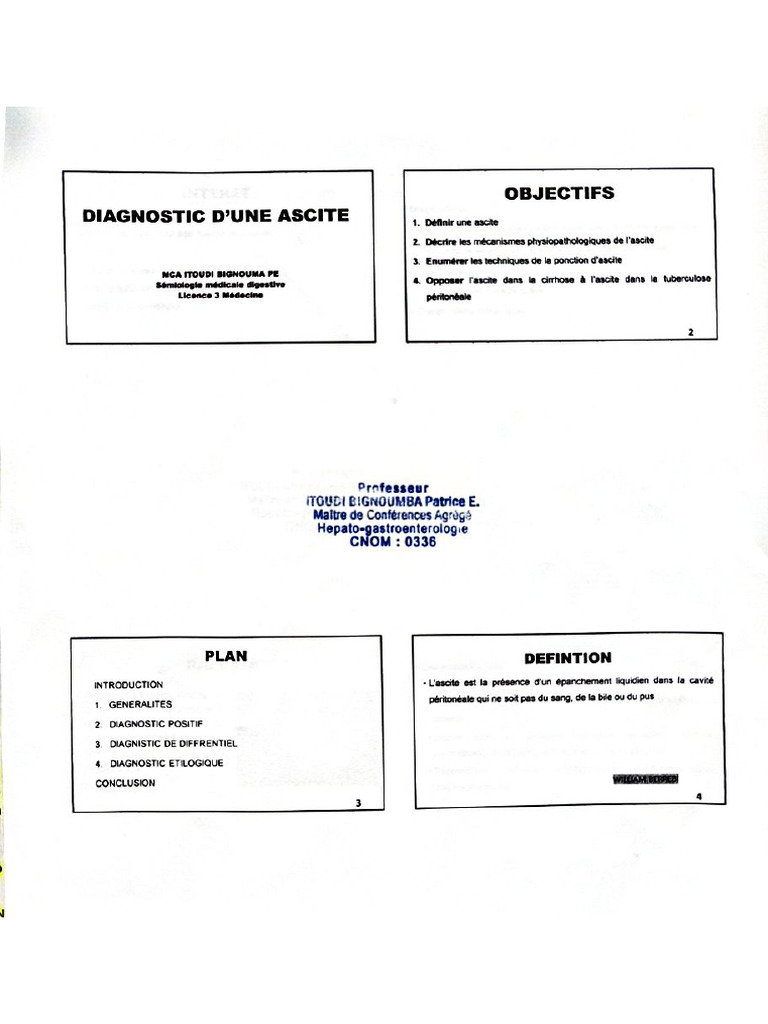 3-Diagnostic D'une Ascite | PDF