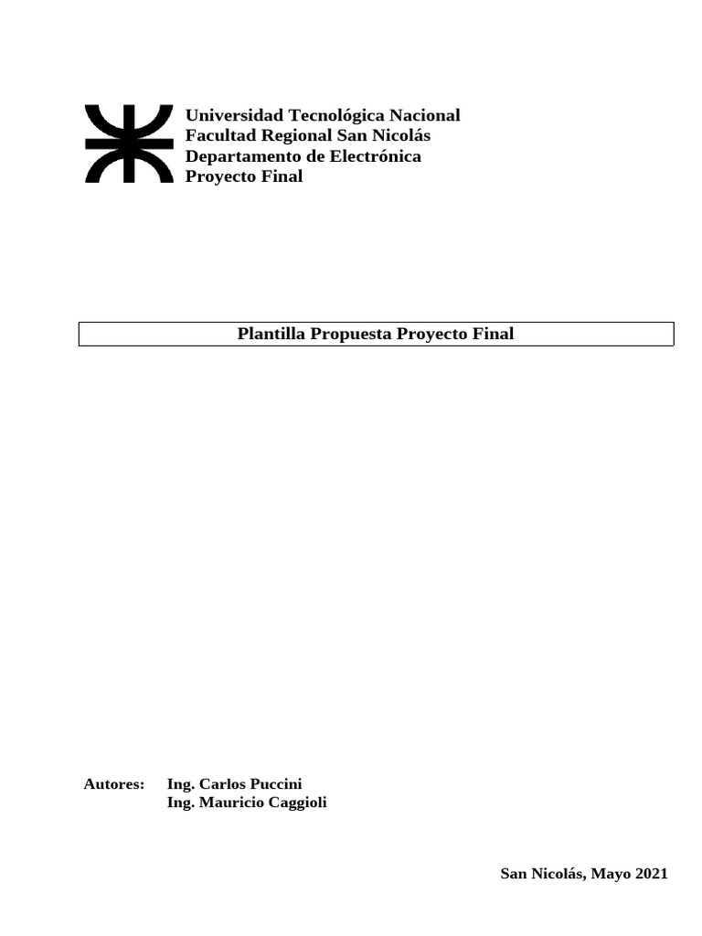 Propuesta de Proyecto Final en Electrónica | PDF | Informática