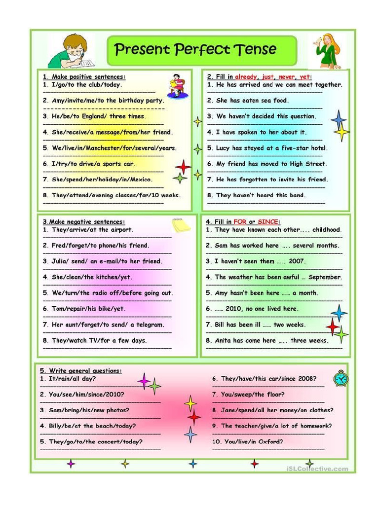 Activity Present Perfect Tense. | PDF