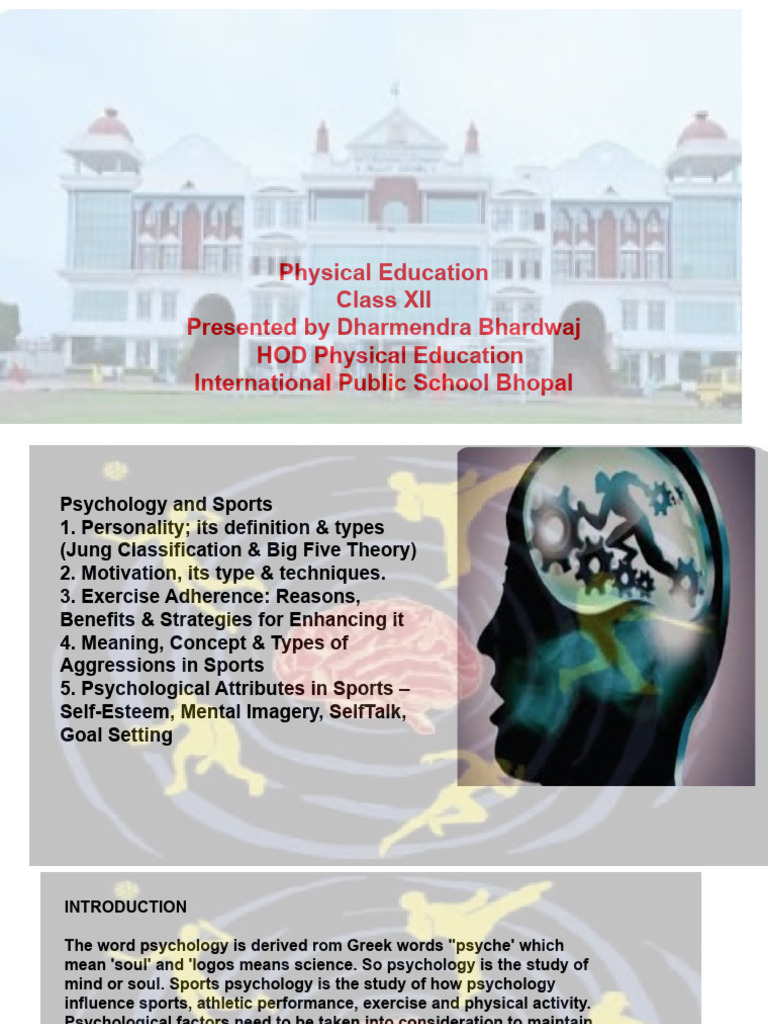 Class - XII PsychologyandSports | PDF | Extraversion And Introversion | Aggression