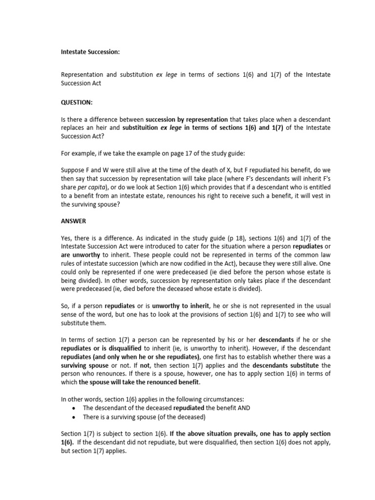 PVL2602-section 1 ss6 and Section 1 ss7 | PDF | Private Law | Inheritance