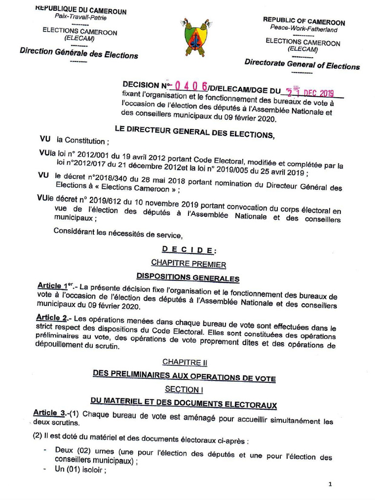 Décision Des Bureaux de Vote Français | PDF
