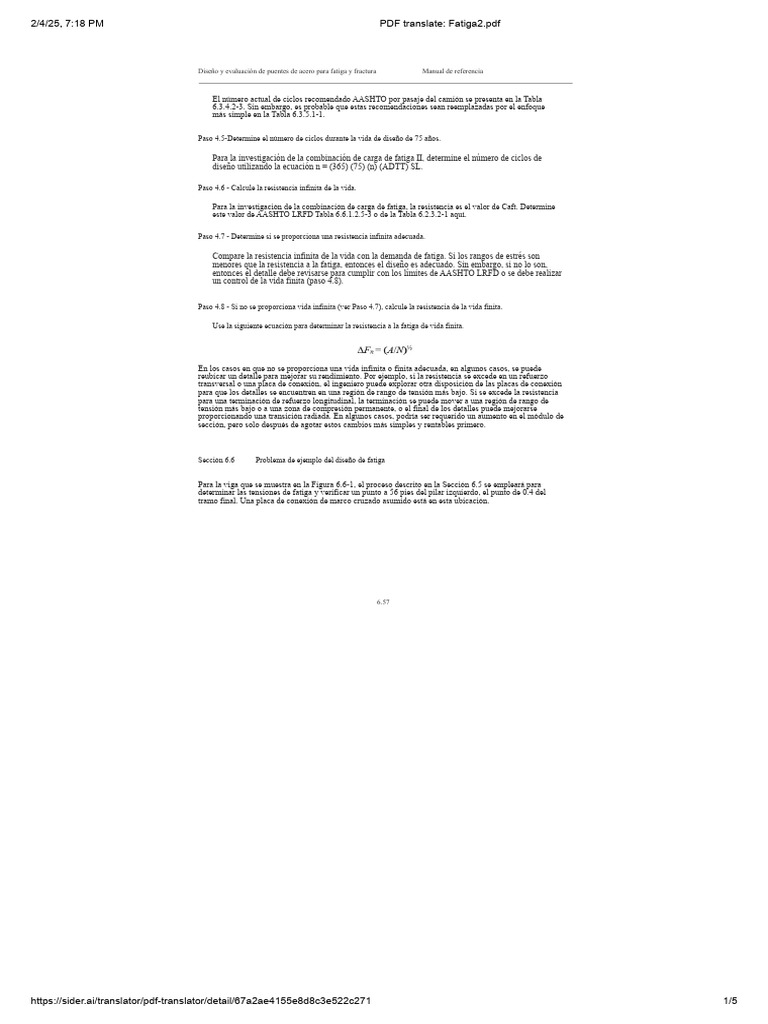 Fatiga | PDF | Fatiga (material) | Viga (Estructura)