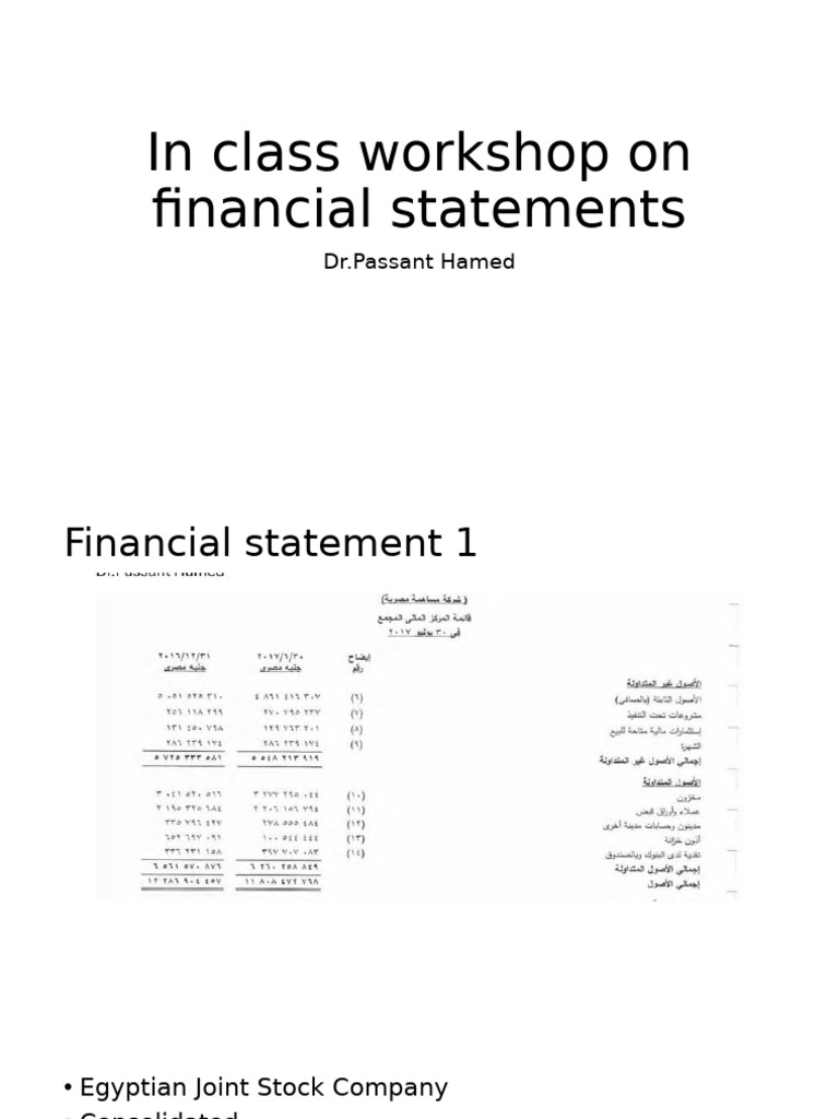 In Class Workshop-Financial Statements-Credit | PDF