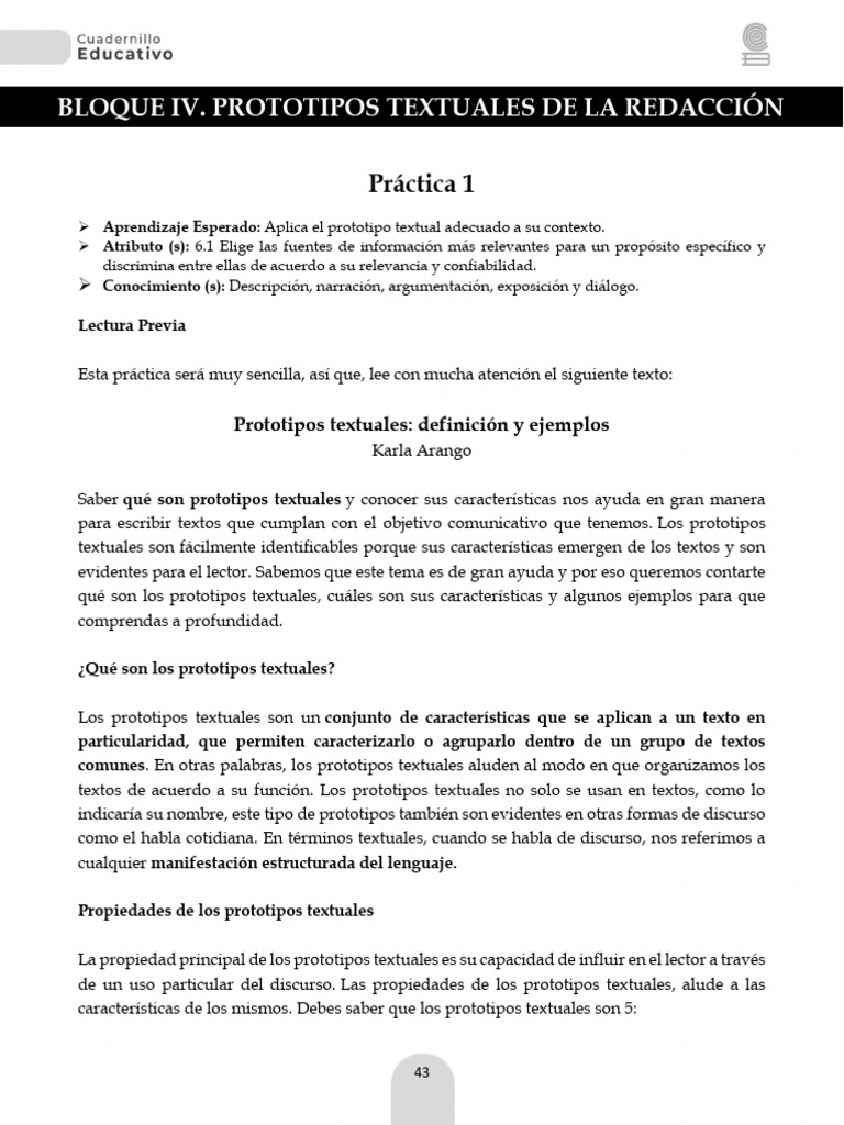 Prototipos Textuales: Guía y Ejemplos | PDF | Narración | Hablar en público