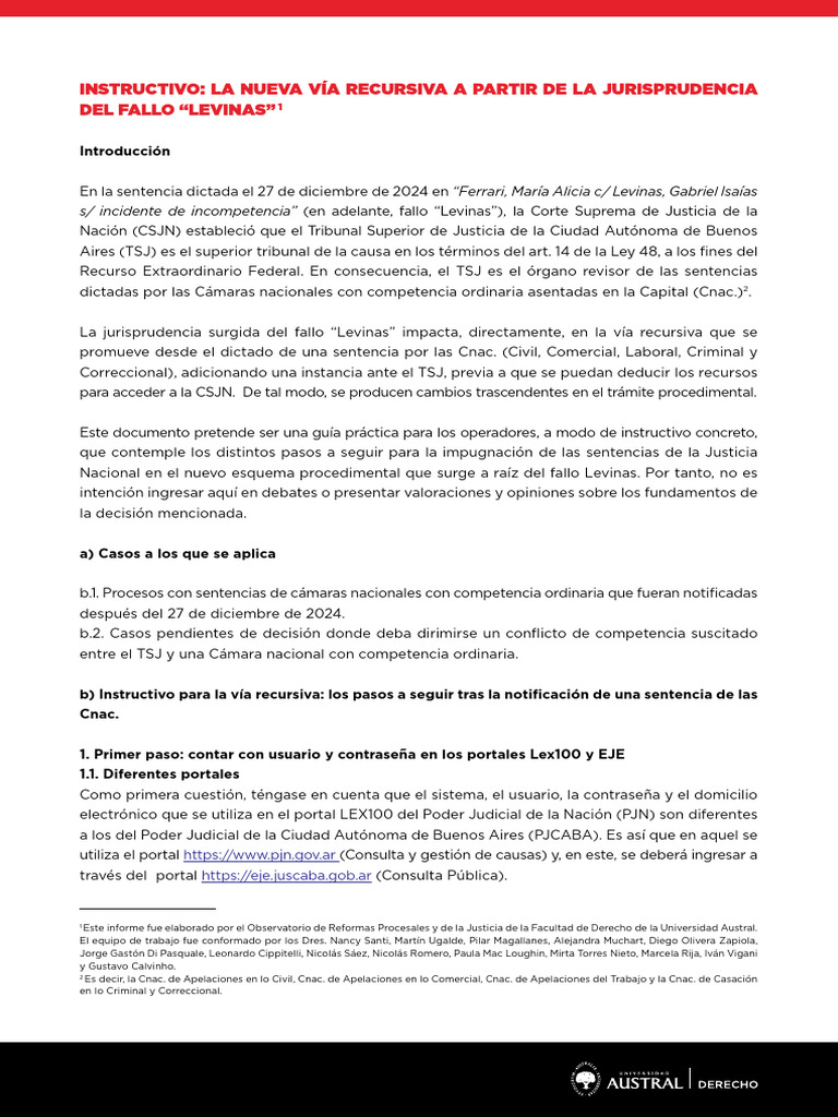 Nueva Vía Recursiva tras Fallo Levinas | PDF | Caso de ley | Judicaturas