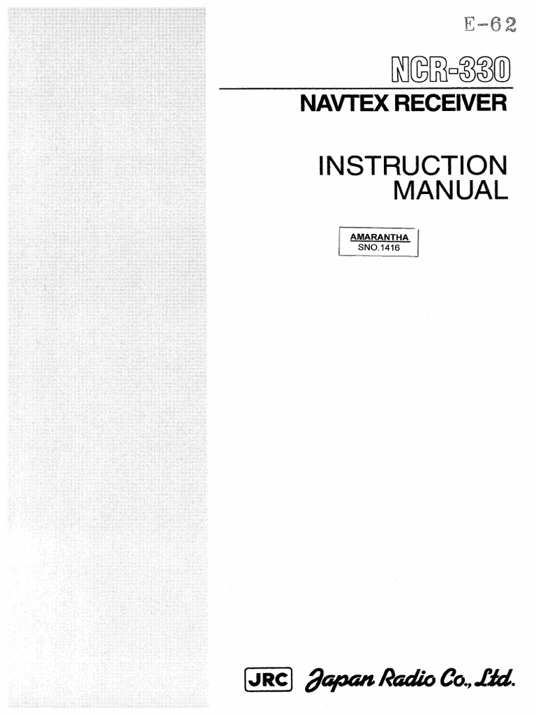 E-62 Navtex Receiver - en | PDF