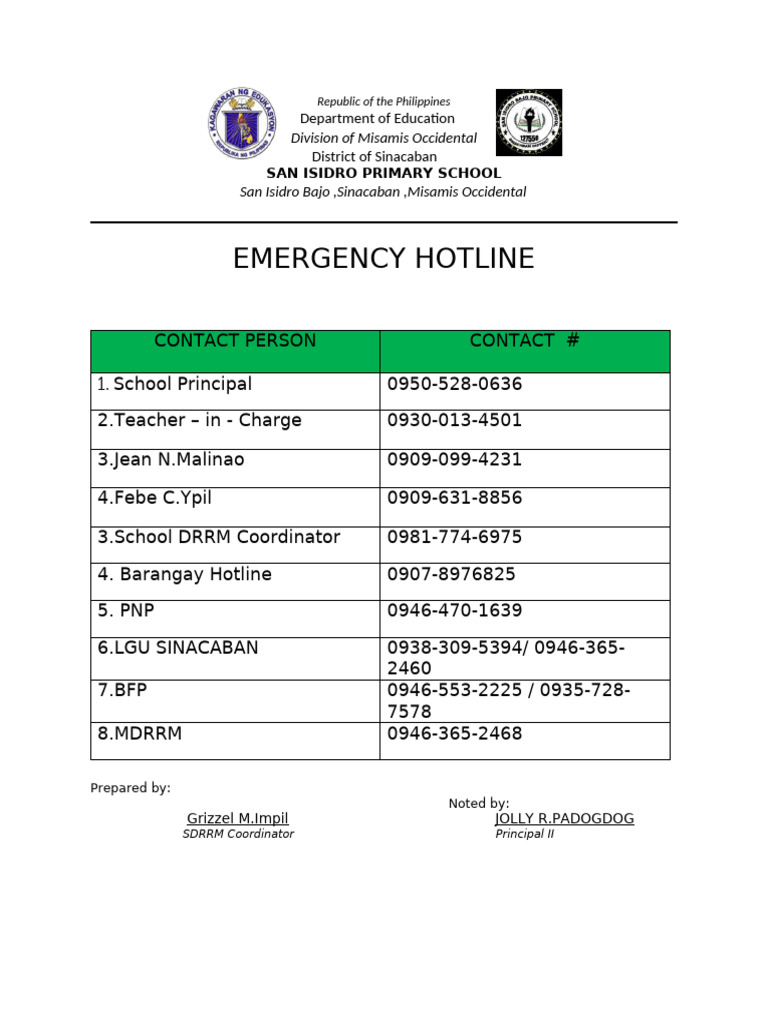 EMERGENCY Hotline | PDF