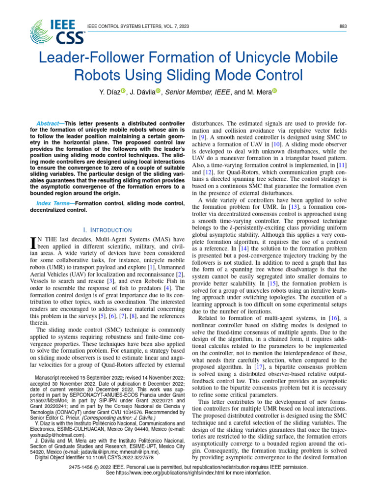 4 Leader-Follower - Formation - of - Unicycle - Mobile - Robots - Using - Sliding - Mode ...