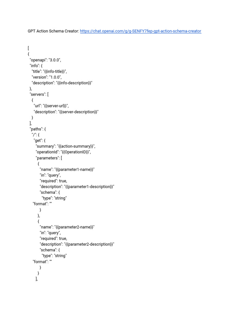 API Action Schema Guide | PDF