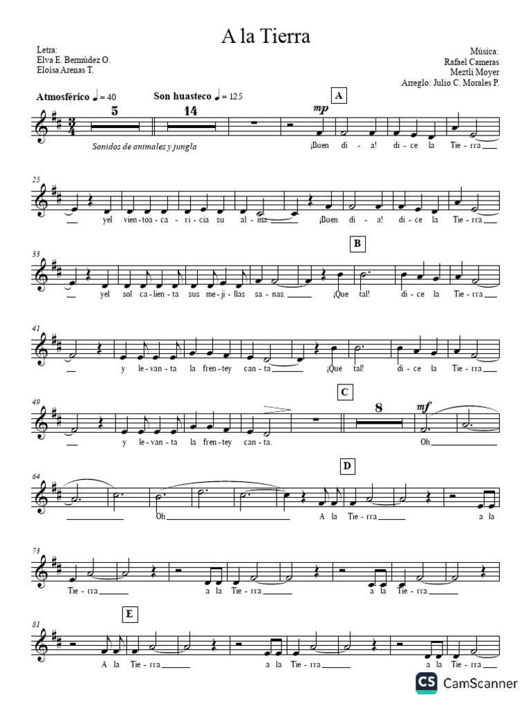 A la Tierra: Letra de Canción | PDF