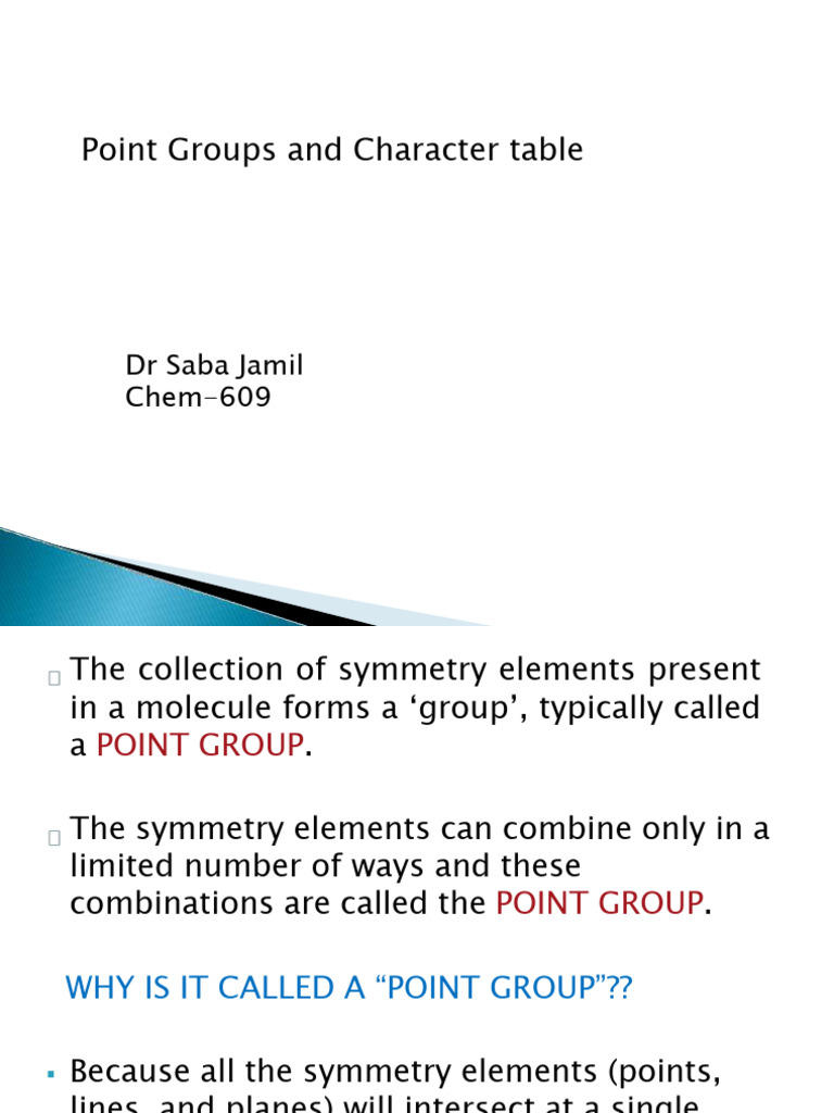 Point Groups | PDF | Chemical Substances | Mathematical Physics