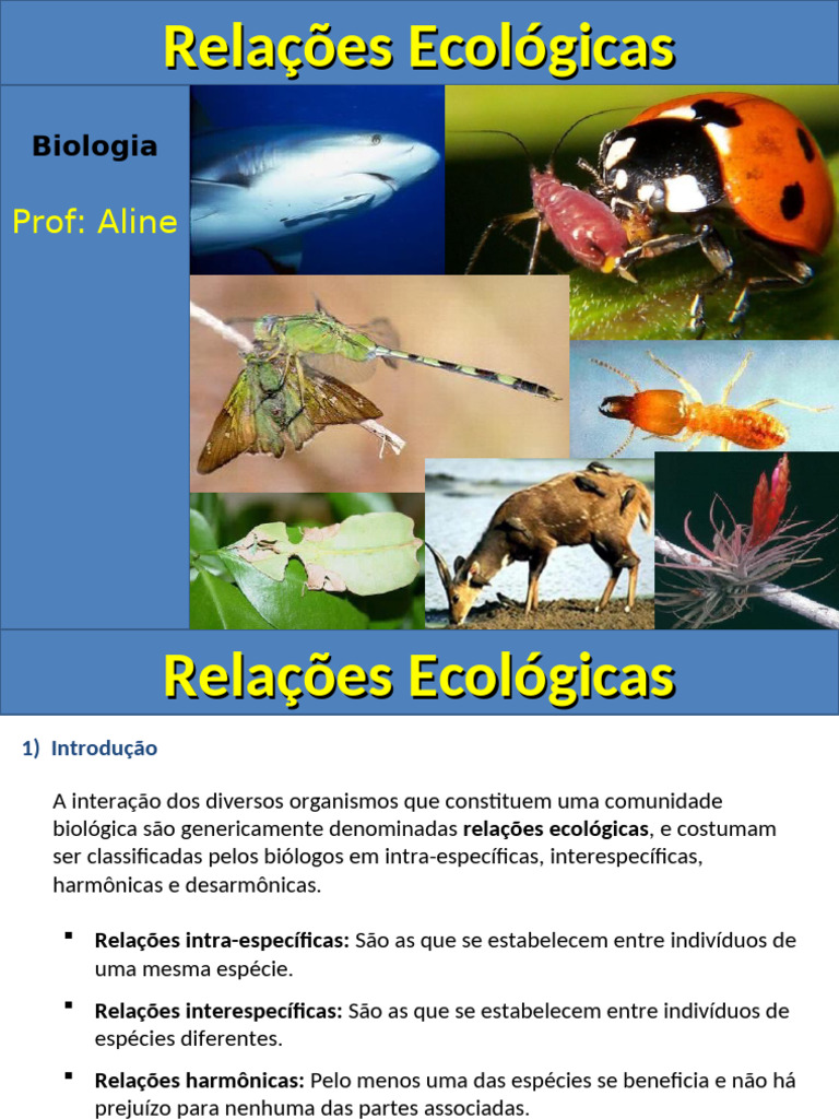 Relações Ecológicas: Tipos e Exemplos | PDF | Natureza | Interações ...