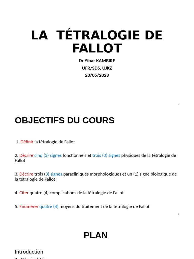 Tétralogie de Fallot : Diagnostic et Traitement | PDF | Cardiopathie ...