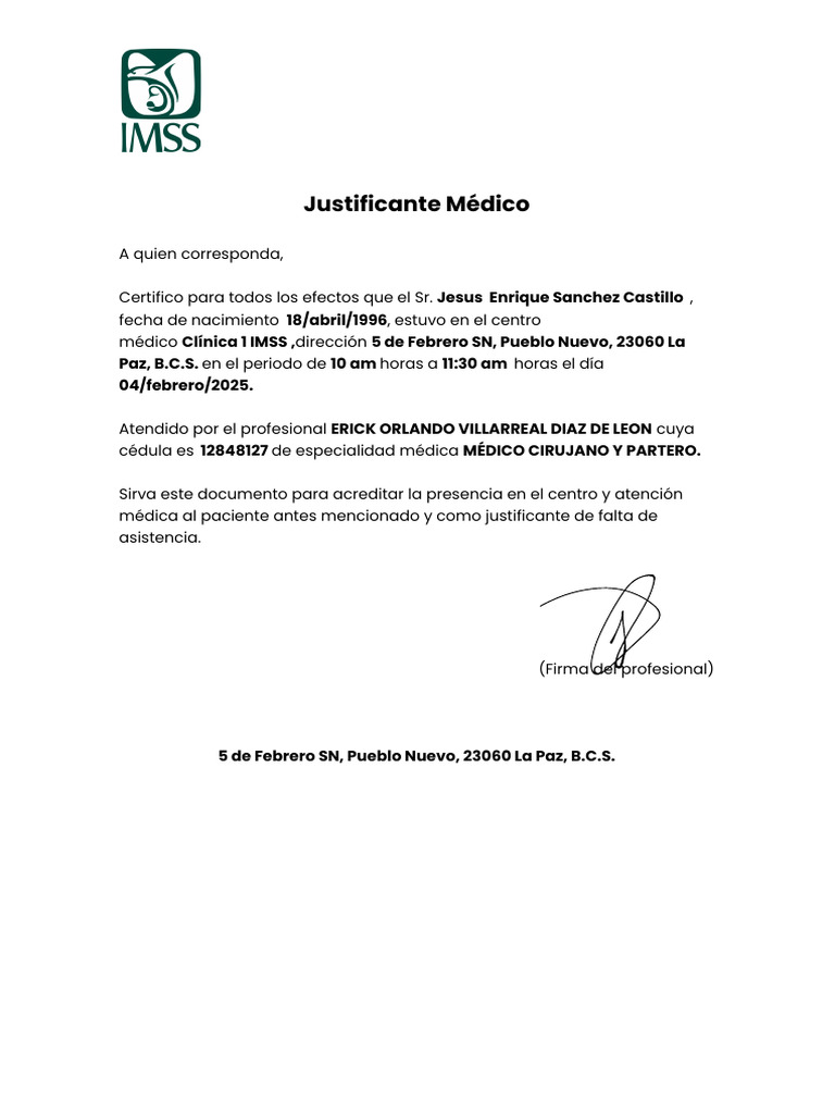Justificante Médico | PDF