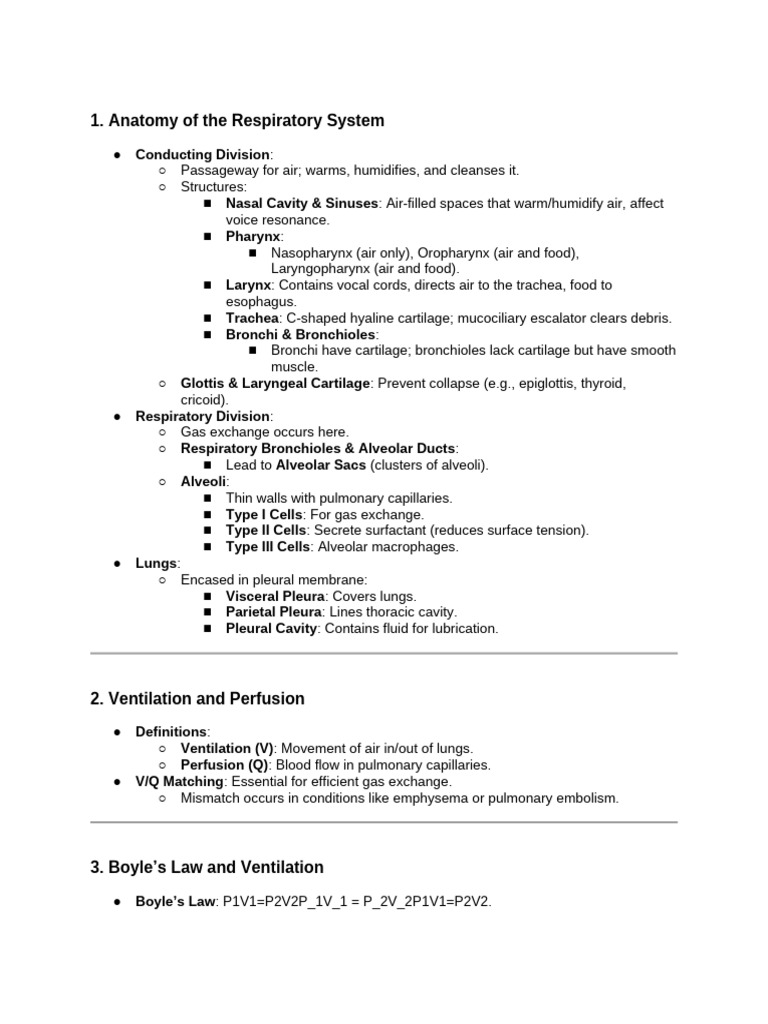 H-Phys CH.15 Respiratory | PDF | Respiratory Tract | Lung