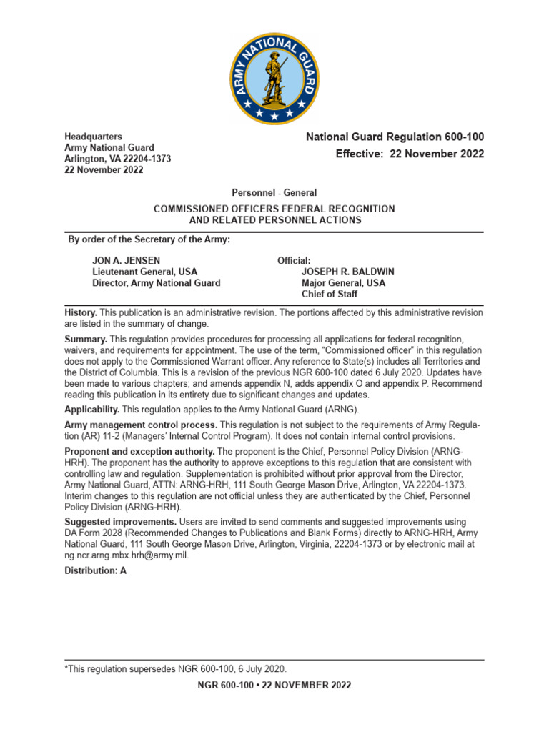 NGR 600-100: Officer Recognition Procedures | PDF | Officer (Armed ...