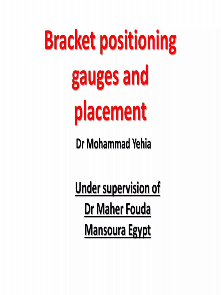Bracket Placement and Gauge | PDF