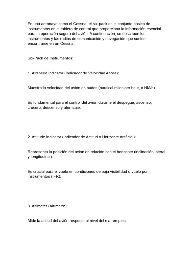 Cessna | PDF | Reglas de vuelo por instrumentos | Aviación