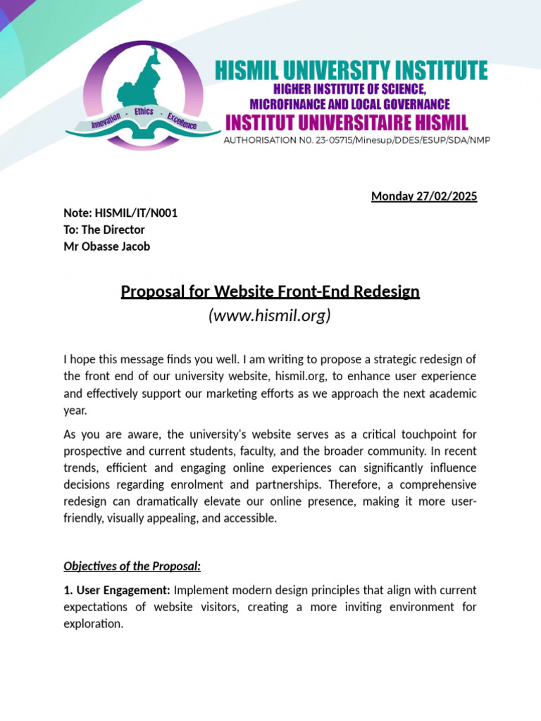 Website Redesign Proposal for HISMIL | PDF | Human Communication ...
