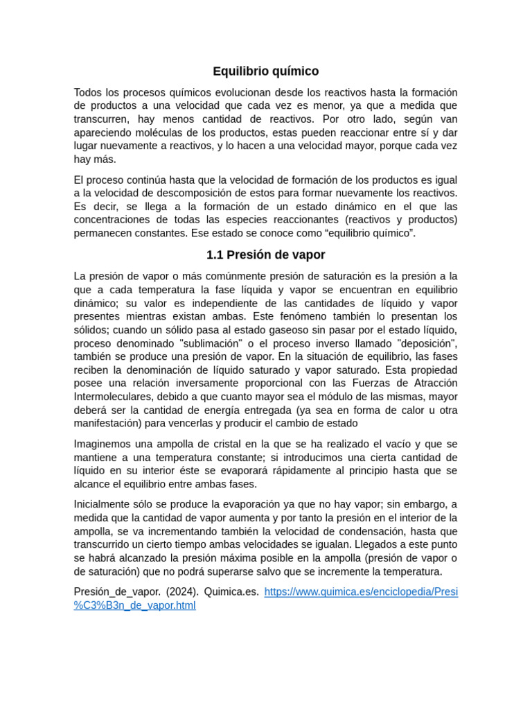 Conceptos Clave del Equilibrio Químico | PDF | Equilibrio químico ...