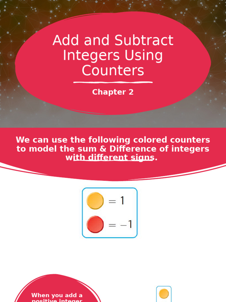 Adding and Subtracting Integers with Counters | PDF | Arithmetic ...