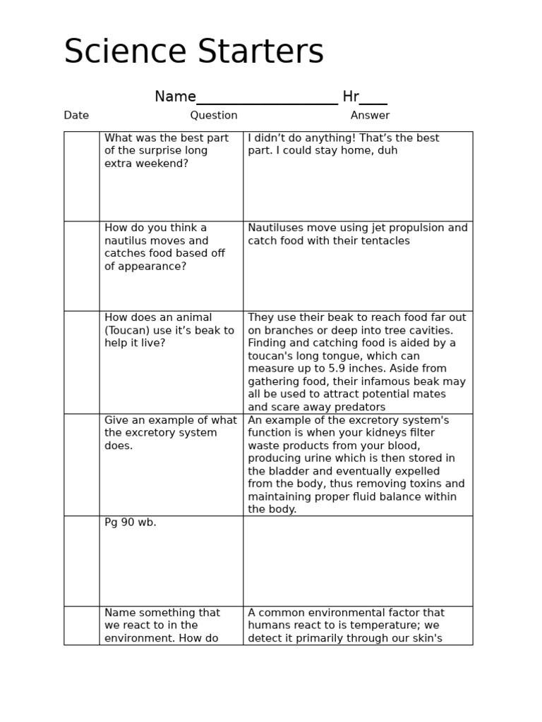 Science Starter | PDF