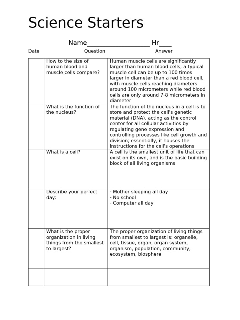 Science Starter | PDF