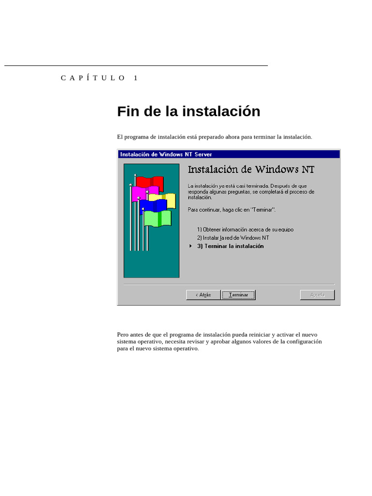 Finalización de la instalación de Windows NT | PDF | Windows Nt | Arranque
