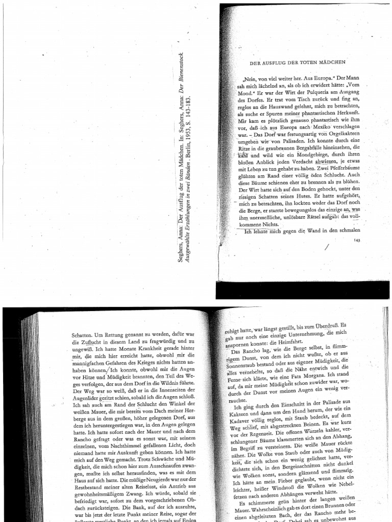 Anna Seghers Der Ausflug Der Toten Mädchen | PDF