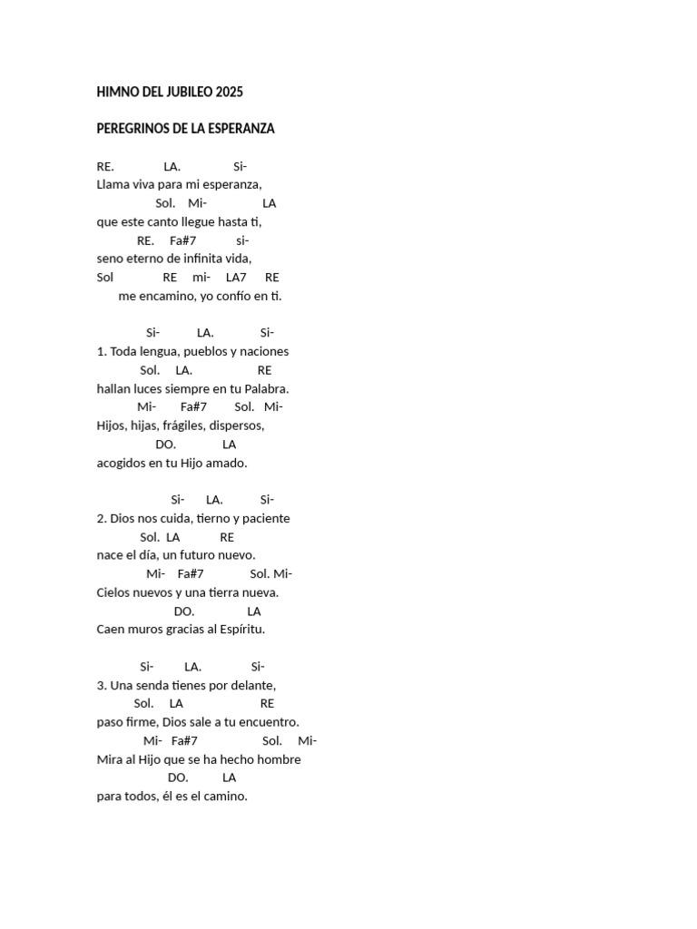 Himno Del Jubileo 2025 | PDF