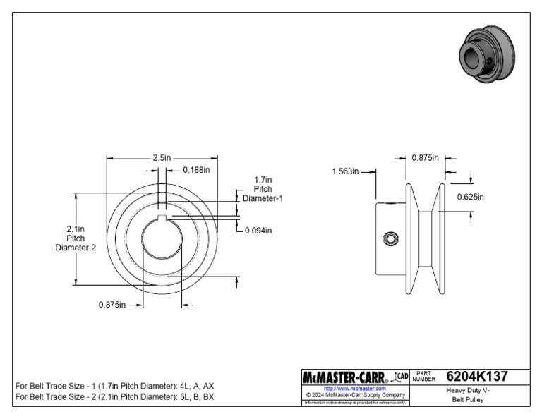 Heavy Duty V-Belt Pulley Specifications | PDF