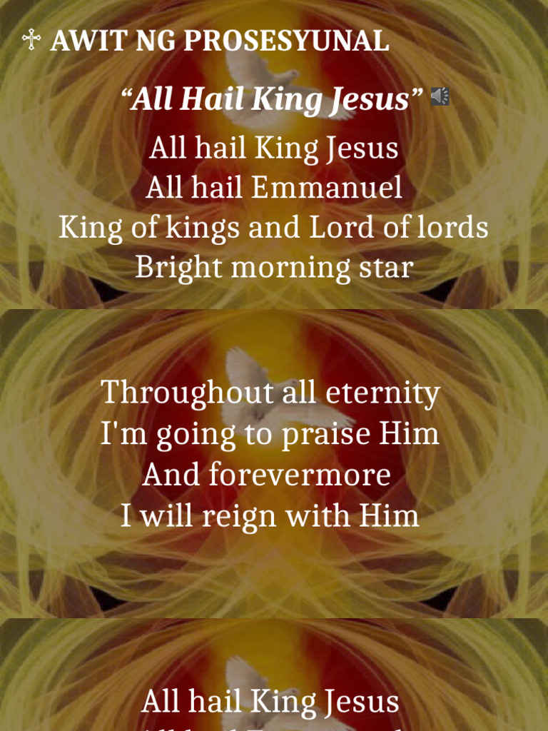 "All Hail King Jesus Lyrics" | PDF