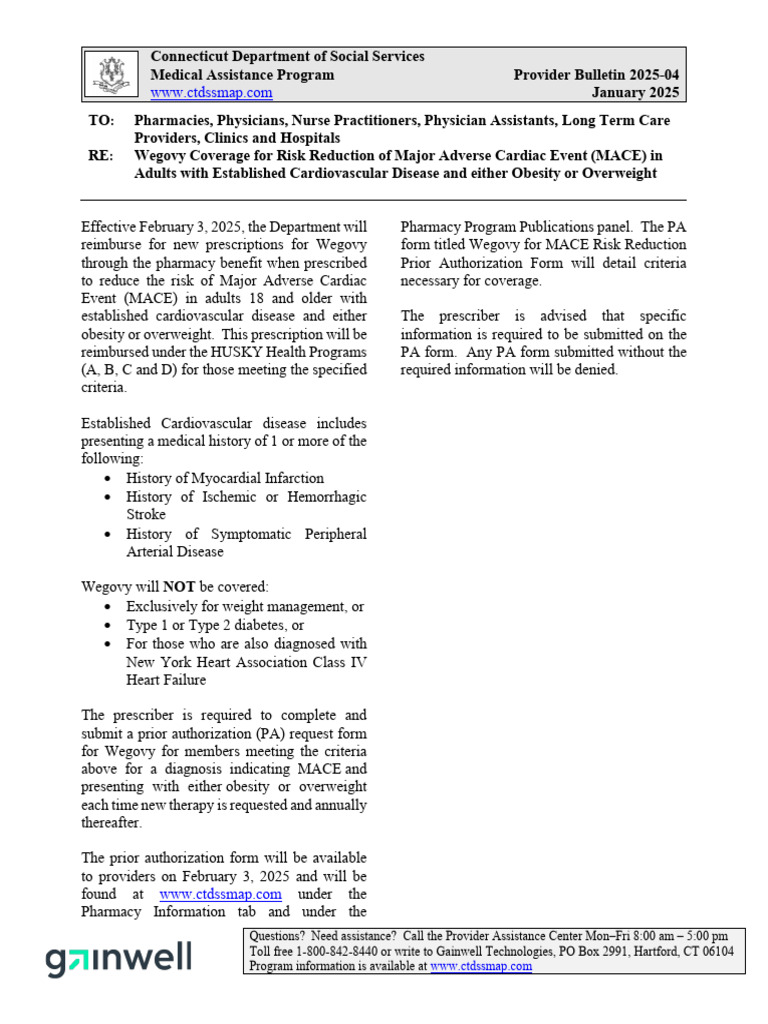 GLP-1.DSS.Bulletin.2025-04.Wegovy.1.16.25 | PDF | Stroke | Cardiovascular Diseases