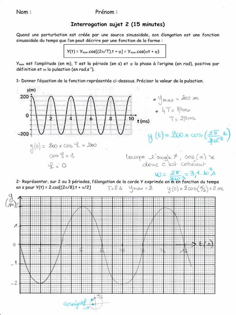 TS Interrogation Sinusoïde Corrigé | PDF