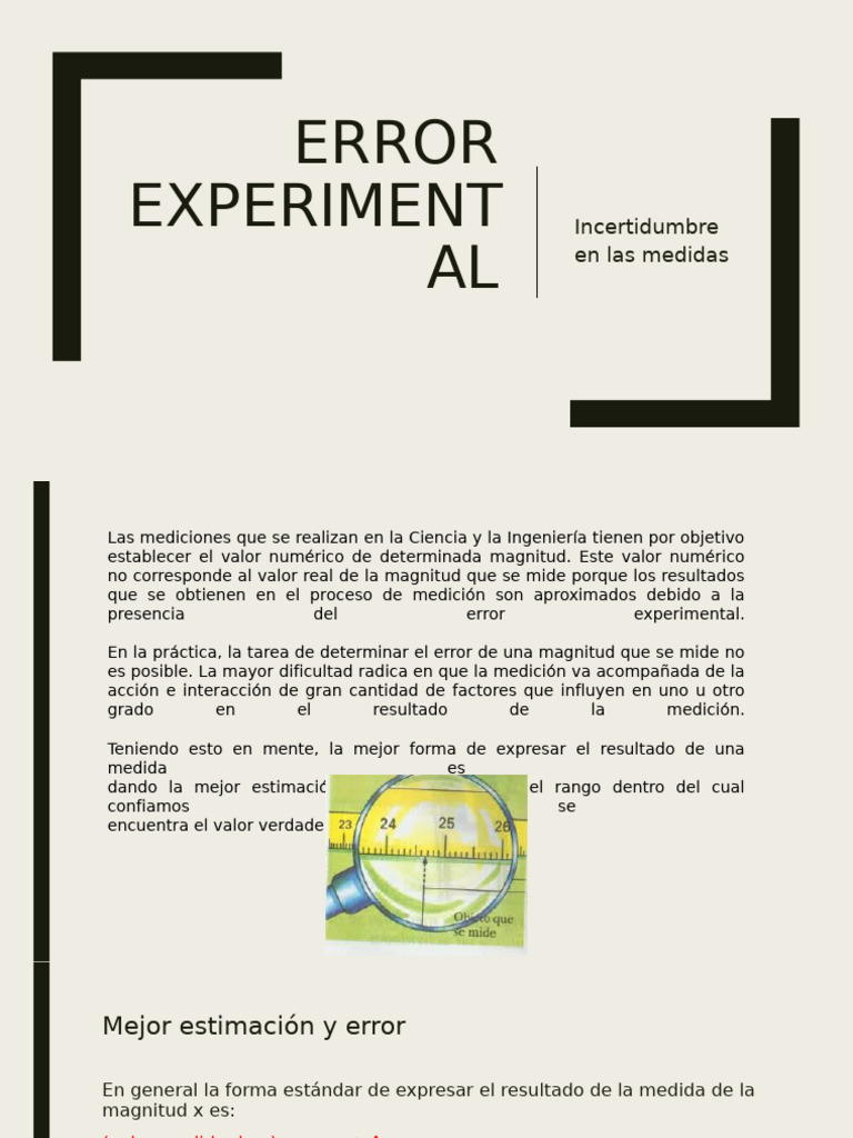 Error Experimental | PDF | Medición | Exactitud y precisión