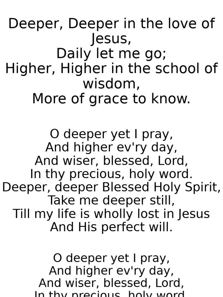Deeper Deeper In The Love Of Jesus Pdf