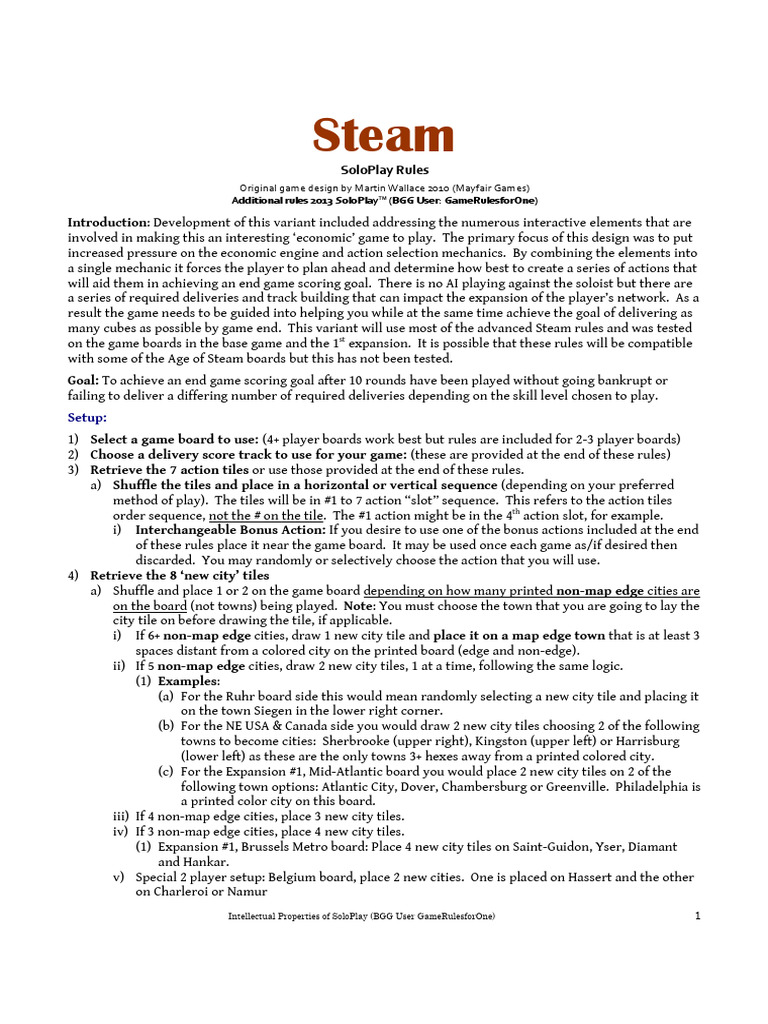 SoloPlay_Steam_v1 | PDF