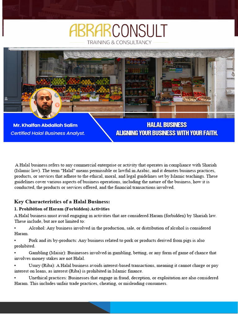 Understanding Halal Business Practices | PDF | Islamic Banking And Finance