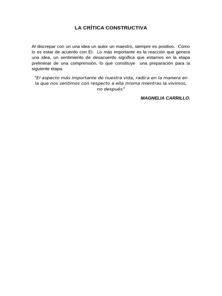 La Critica Constructiva | PDF